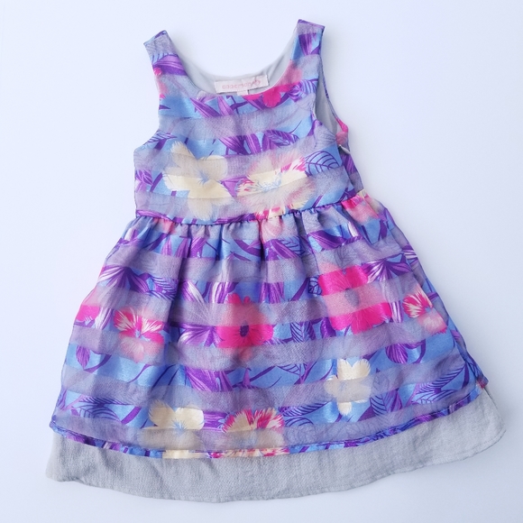 Appaman | Dresses | Appaman Purple Floral Ribbon Layered Dress 3t ...